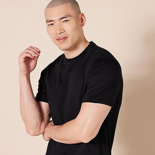 Amazon Essentials Men's Slim-Fit Short-Sleeve Crewneck T-Shirt, Pack of 2, Black, X-Large