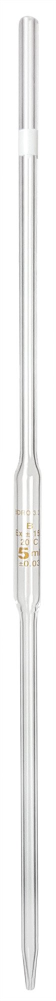 GSC International PPVL-05 Glass Gsc Volumetric Pipette 5mL Capacity, Borosilicate Glass, 0.375" Length