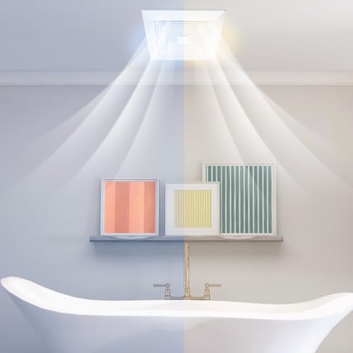 Baquler Exhaust Bathroom Fan Cover Bathroom Ceiling Fan Grille with Springs Plastic Replacement Vent Cover Wall Mount for Square Ceiling for Ventilation Fan (1, 12 x 12'')