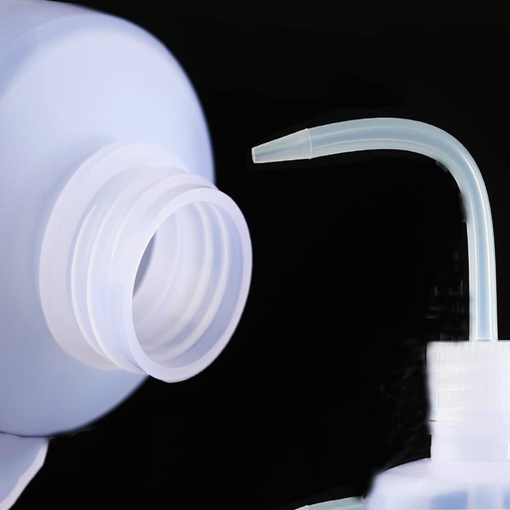 AM RONG MAGIC Plastic Squeeze Bottle, 250ml | 8oz Wash Bottle Chemical, LDPE, Safety, (1 Pack) (250ml, White)