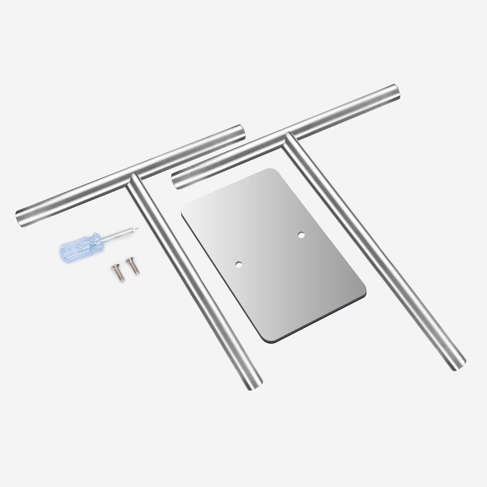 Square T-Shape Hand Towel Holder 2-Tier - Standing Hand Towel Rack for Bathroom or Kitchen Countertops, with SUS304 Stainless Steel Brushed Finish,Minimalist Style