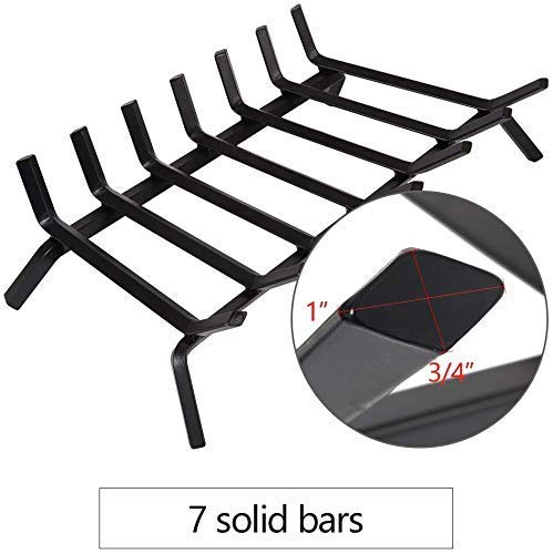 Amagabeli Fireplace Bellows 17"x 7.5" Bundle Black Wrought Iron Fireplace Log Grate 30 inch