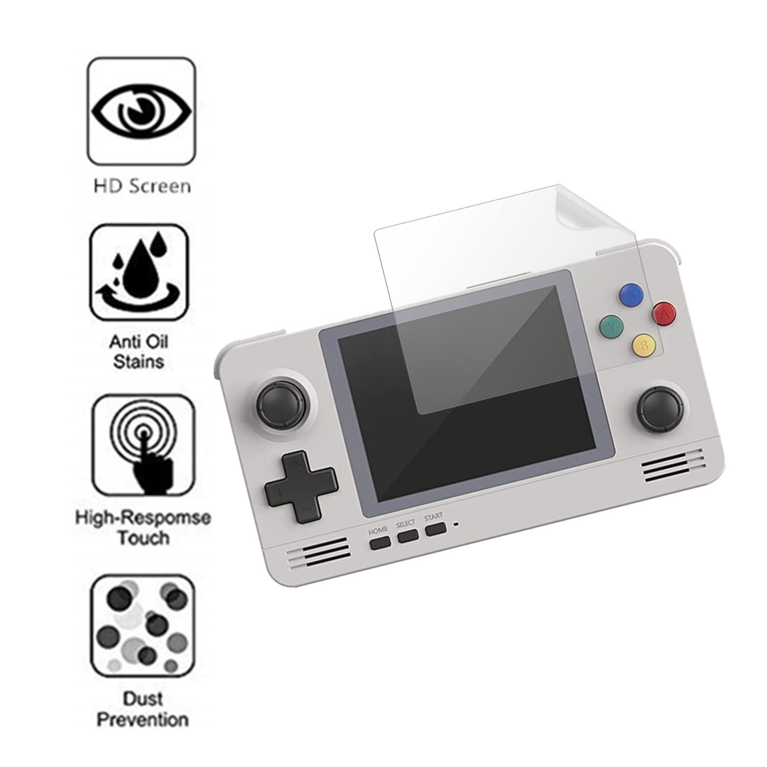 Aemus Compatible for Retroid Pocket 2 Plus Screen protector 3.5" Display Retro Game Handheld Console PET Anti-Bubble Film [3Pack]
