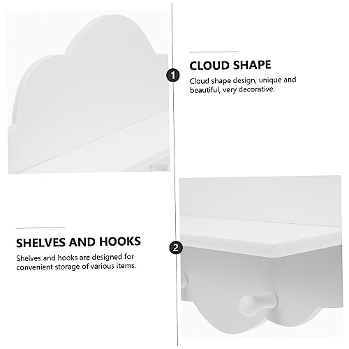 ARTIBETTER 1pc Shelf Blush Decor Wood Storage Shelves White Storage Shelves Wall Cloud Shelf for Nursery Floating Shelves Wooden White Storage Shelf Wall Mounted Shelves Finishing Shelf Fold