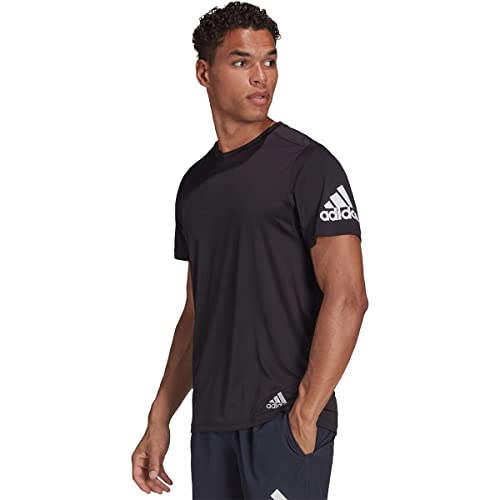 adidas Men's Run It T-Shirt, Black (Sleeve Logo), 4X-Large