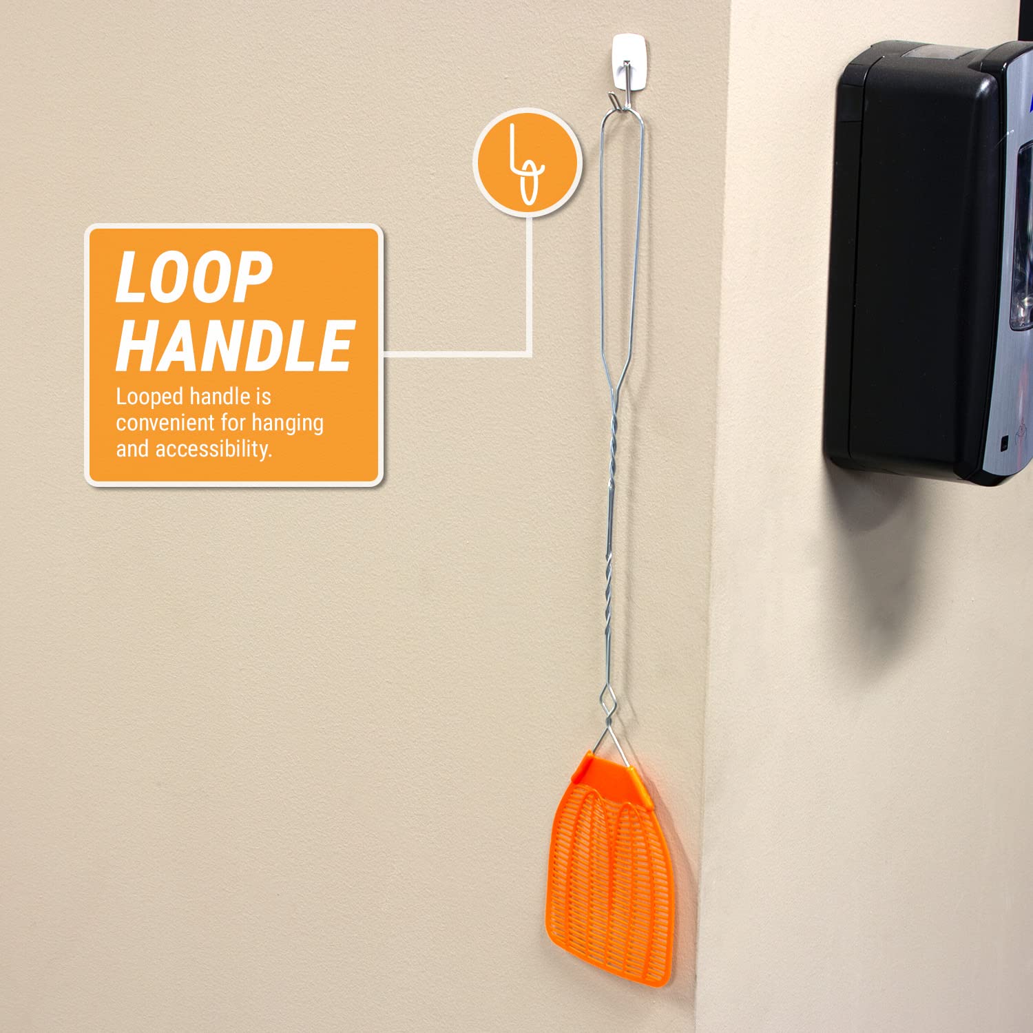 BUGKWIKZAP [3 Pack - Orange] Heavy Duty Metal Braided Fly Swatters, Lightweight 20" Bug Swatters with Durable Plastic Paddle