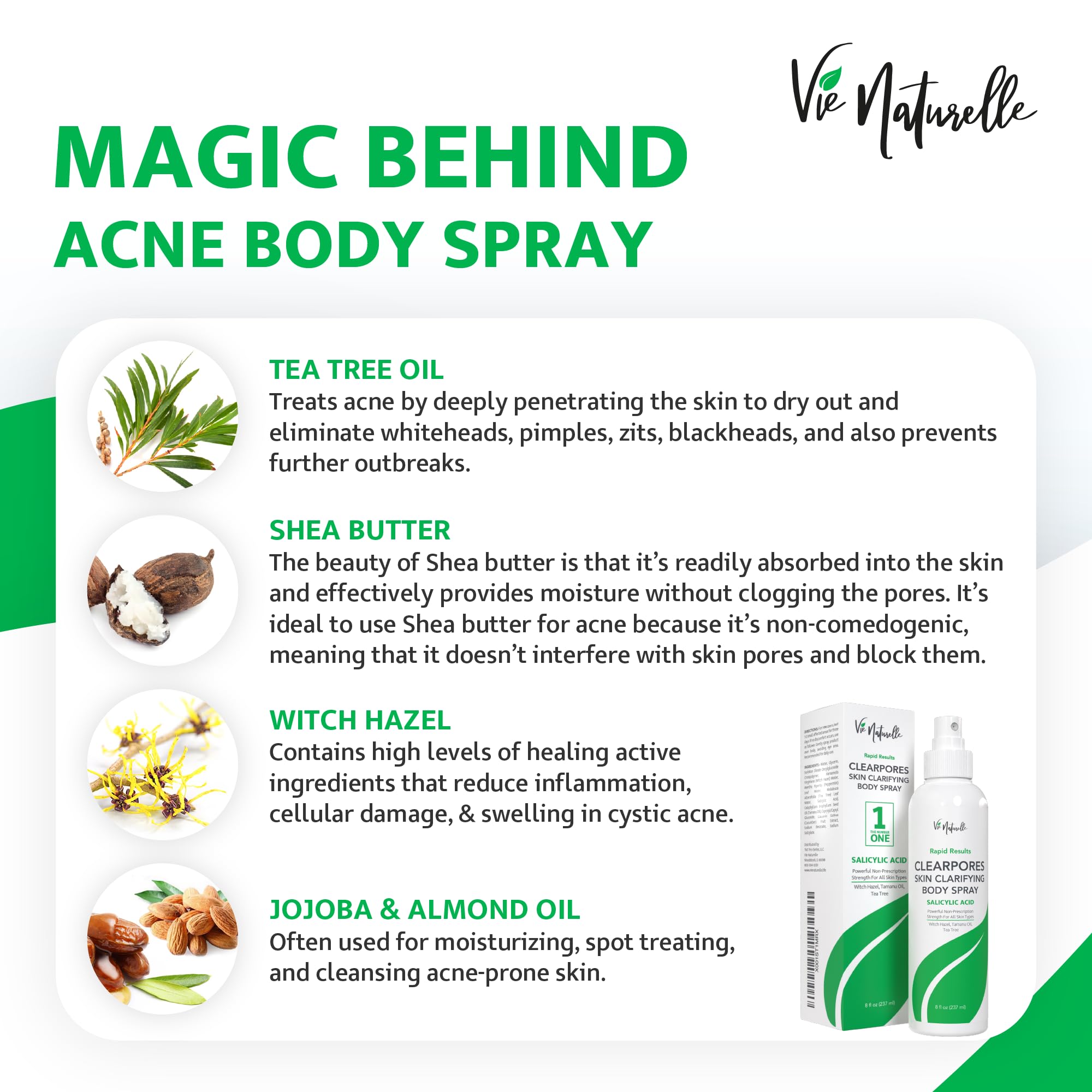Face, Body Acne Spray - Salicylic Acid - Butt, Back Acne Treatment - Cystic Hormonal Acne Treatment, Body, Chest Spray