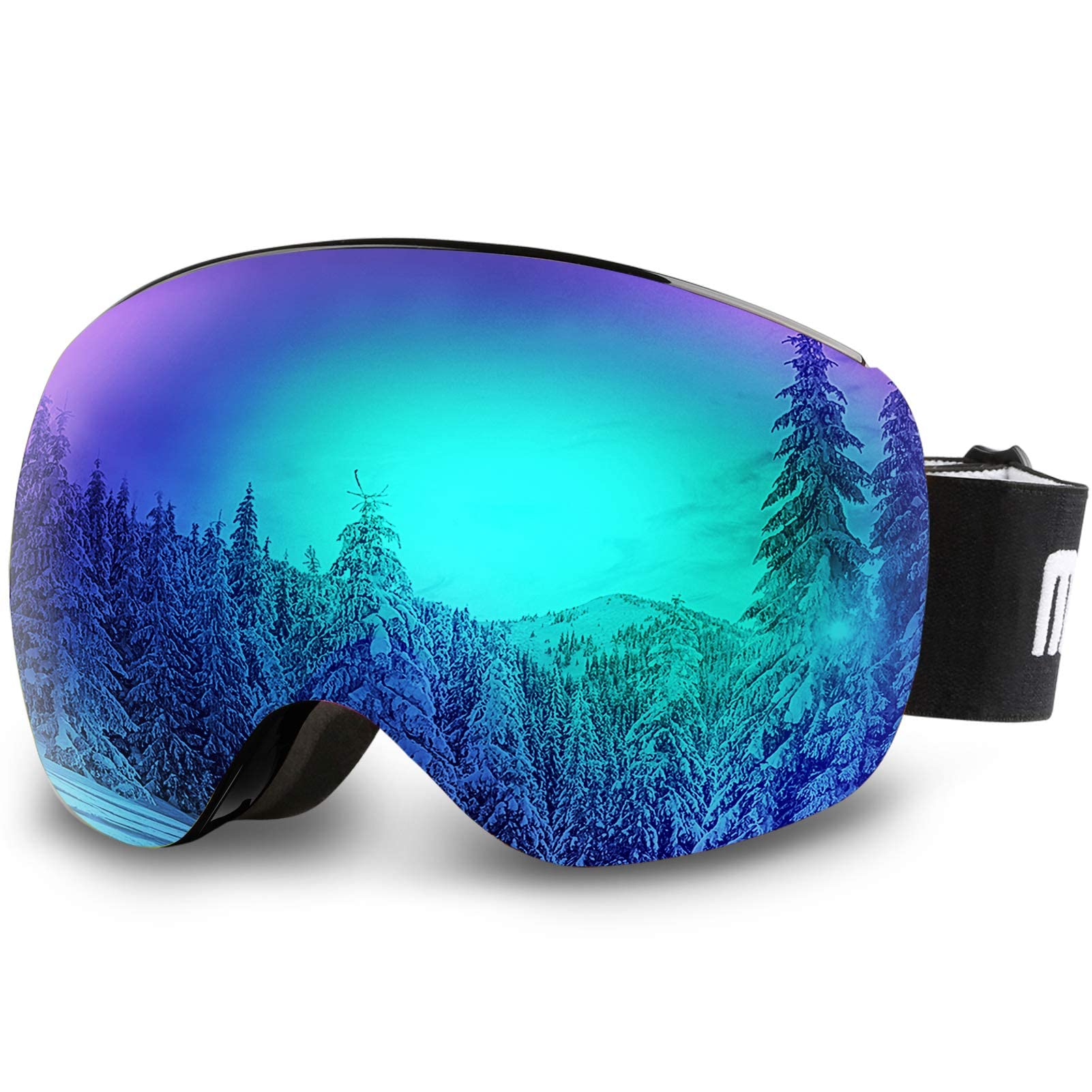 AKASO OTG Ski Goggles, Alta Ski Goggles, Anti-Fog, 100% UV Protection, Double-Layer Spherical Lenses for Men & Women
