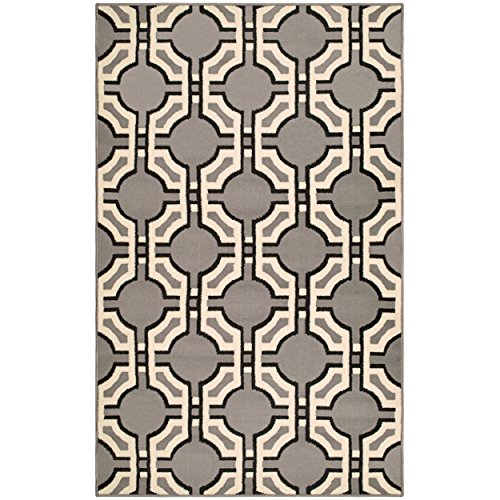Modern Geometric Ultra-Soft Indoor Area Rug or Runner, with Jute Backing, Anti-Static, for Entryway, Living Room, Kitchen, Bedroom, 8' x 10', Gray