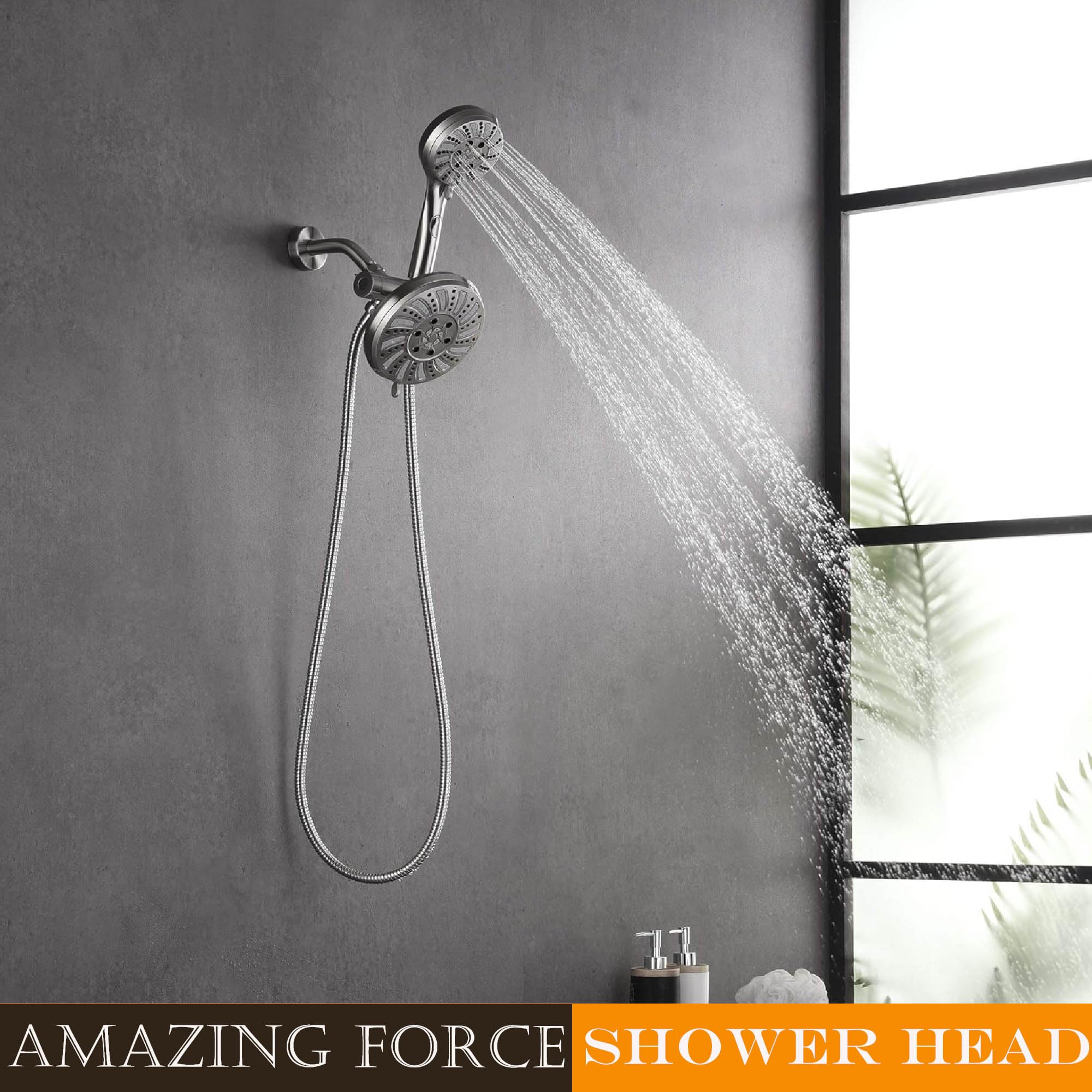 AMAZING FORCE Shower Head,6 Spray Mode Handheld High Pressure Showerhead,4.3 inch