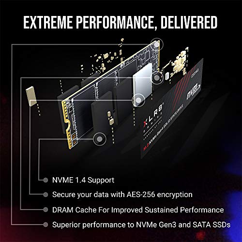 PNY XLR8 CS3140 2TB M.2 NVMe Gen4 x4 Internal Solid State Drive (SSD) - M280CS3140-2TB-RB