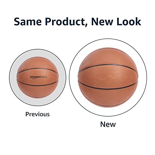 Amazon Basics PU Composite Basketball, Intermediate - 28.5", Brown