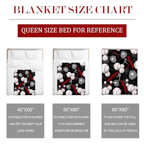 Baseball Blanket for Boys Kids, Baseball Gifts for Boys, Soft Baseball Room Decor Blanket Bedding 40x50 in