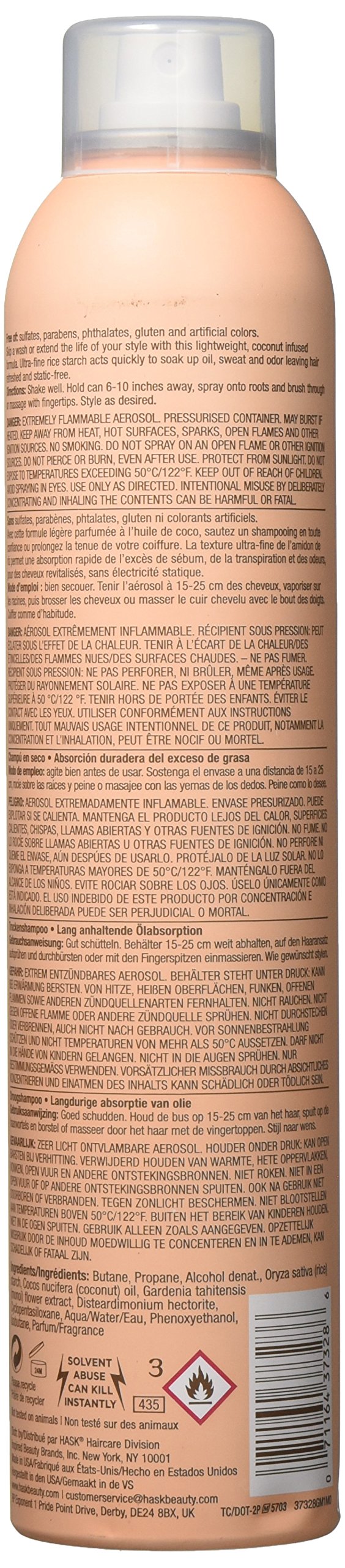 Hask Monoi Coconut Dry Shampoo, 6.5 Ounce