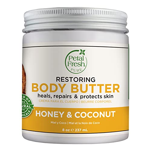 Petal Fresh Pure, Restoring Body Butter, Heals, Repairs & Protects Skin with Honey & Coconut Oil, 8 Fl oz