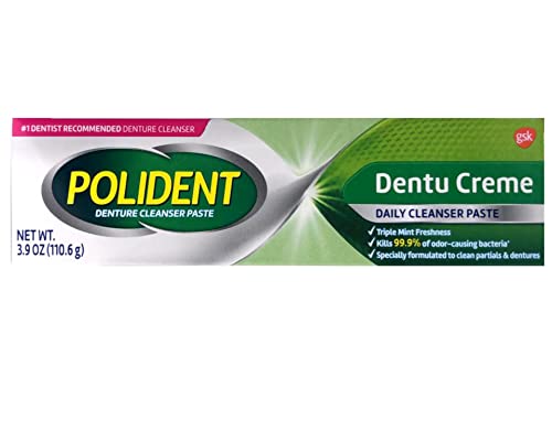 Polident Dentu-Creme Denture Cleaner - 3.9 oz, Pack of 4