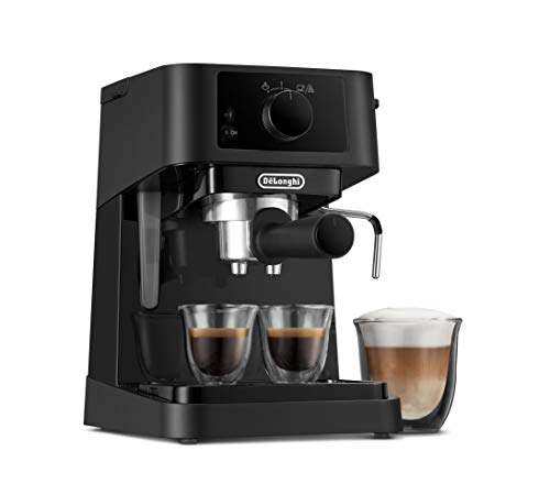 De'Longhi Stilosa EC230.BK, Traditional Barista Pump Espresso Machine, Espresso and Cappuccino, 2 cups, Black
