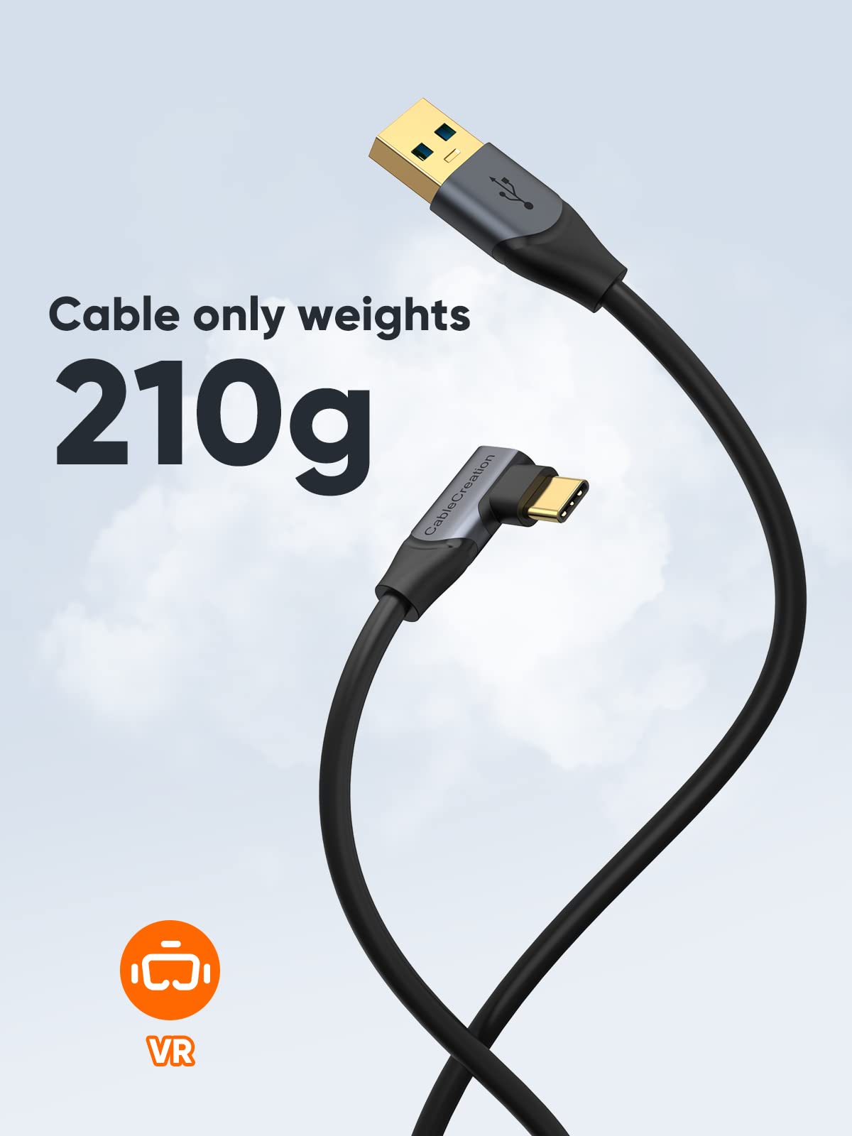 CableCreation 16FT Link Cable Compatible with Meta Quest Pro/Quest3/Quest2/Pico4, USB to USB C 3.1 Cable 5Gbps Highly Speed VR Headsets Accessories Gaming PC Link Cable 5 Meters