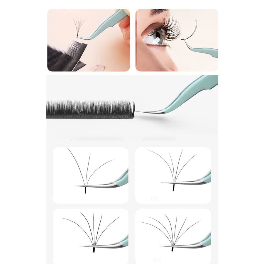 ARFUKA Tweezers Eyelash Extension Tweezers Set Stainless Steel Straight and Curved Tip Tweezers for Nail Art Sticker, Eyelash Extensions, Craft, Jewelry Pack of 6