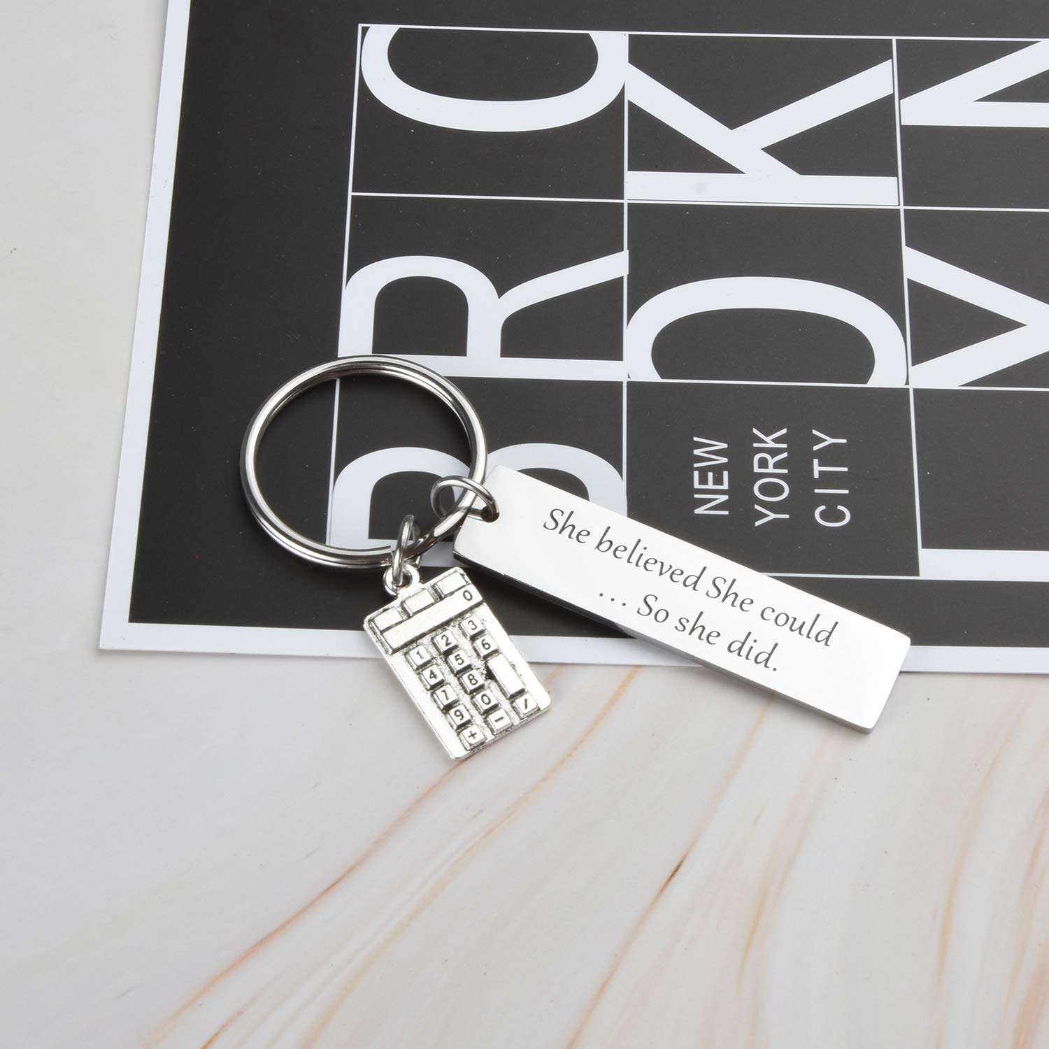 Accountant Gift CPA Gift She Believed She Could So She Did Keychain Graduation Gift for Accountant Auditor Gift (Accountant-KR)