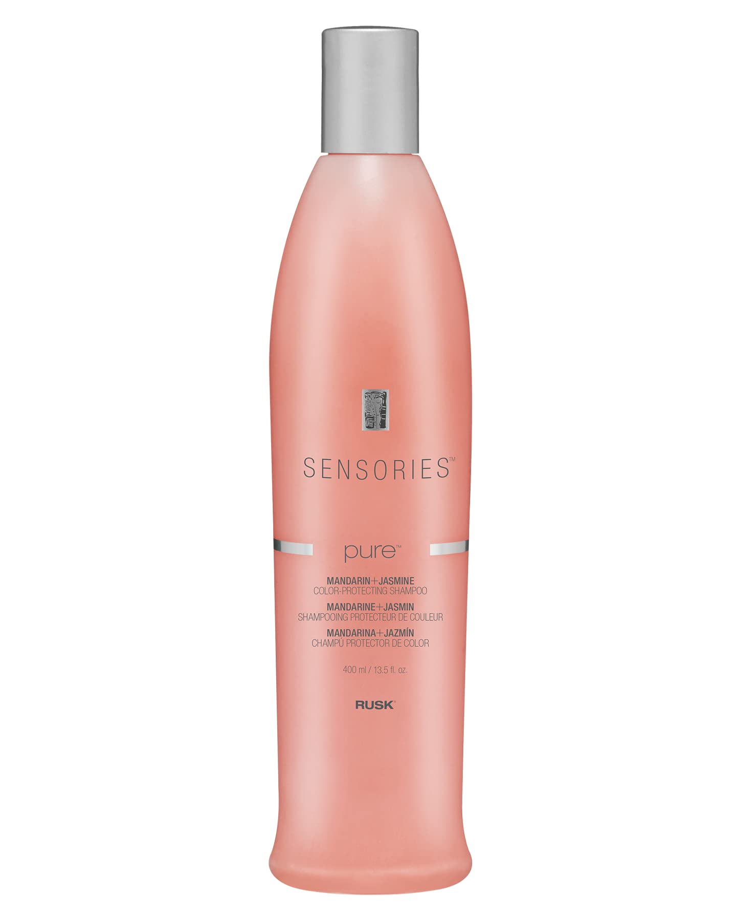 RUSK Sensories Pure Mandarin and Jasmine Vibrant Color Shampoo, Gentle Protecting Shampoo for Color-treated and Highlighted Hair, Keeping it Bold, Rich, and Vibrant, 13.5 oz.