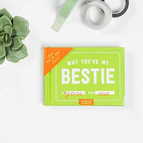 Knock Knock Why You're My Bestie Book Fill in the Love Fill-in-the-Blank Book Gift Journal, 4.5 x 3.25-Inches