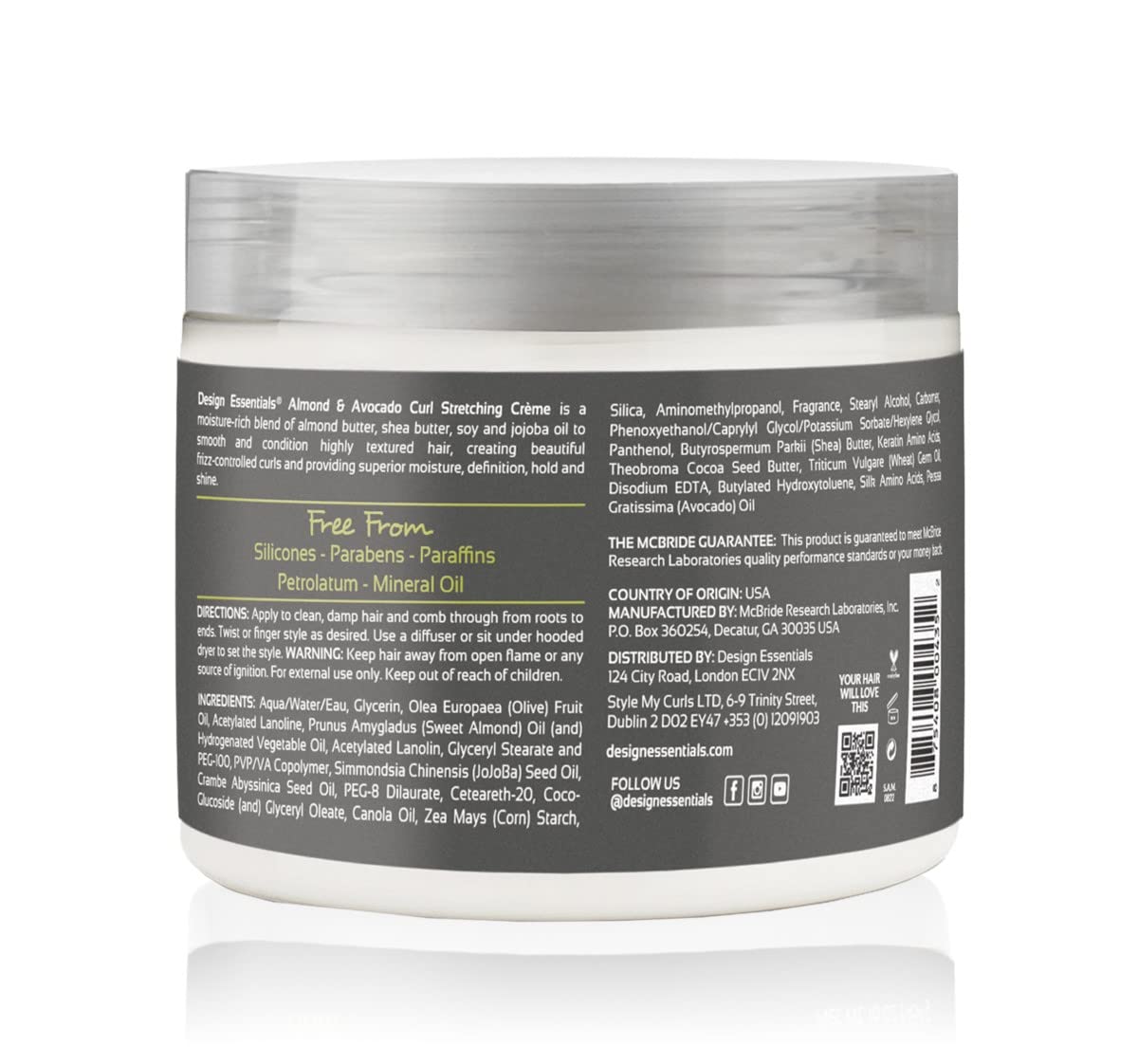 Design Essentials Natural Almond & Avocado Curl Stretching Cream For All Curl Types, Stretching Crème, 16 Fl Oz