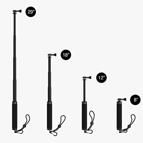 GRAVGRIP V2 Extension Pole Bundle - Hydraulic Leveling Mount for Action Camera, GoPro, DJI, Insta360 - Pocket-Sized Leveler, Gimbal, JIB