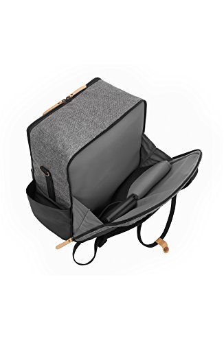 Petunia Pickle Bottom InterMix Backpack | Diaper Bag Backpack| Baby Bottle Bag for Parents | Stylish Baby Bag Organizer| Sophisticated and Spacious Backpack for On the Go Moms | Graphite/Black