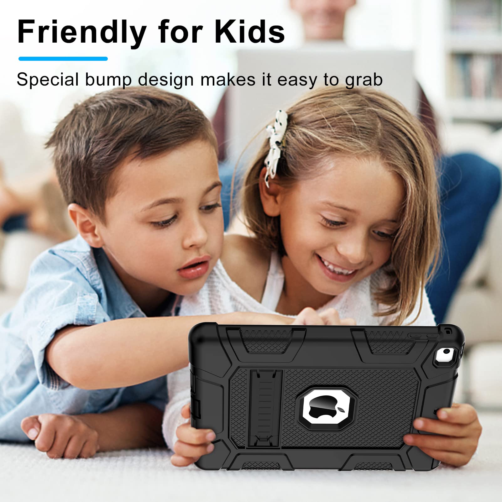 iPad Mini 5 Case, iPad Mini 4 Case, Hybrid Three Layer Armor Shockproof Rugged Drop Protection Cover Case Built with Kickstand for iPad Mini 4/5 7.9 Inch