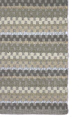 WOVEN ST. Polyester Cotton Area Rug | Carpets Suitable for Bedroom, Dining Room, Home Décor | Luxurious Handcrafted Traditional Rug | Recycled Cotton | Modern Indoor Rugs | 20’’ x 32’’ | Beige