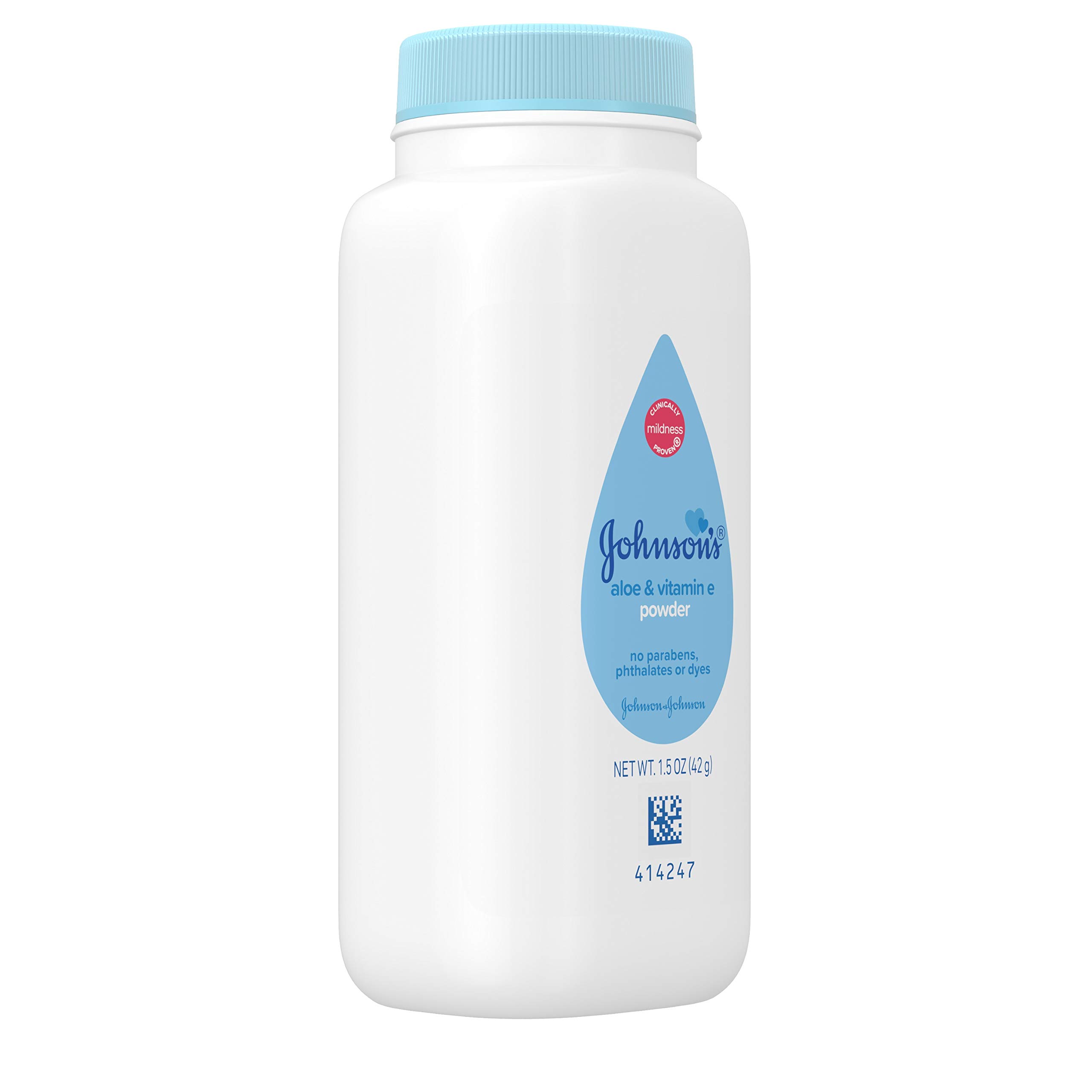 Pharmapacks Johnson's Talc Free Baby Powder Soothing Aloe & Vitamin E - 1.50 oz (Pack of 5)