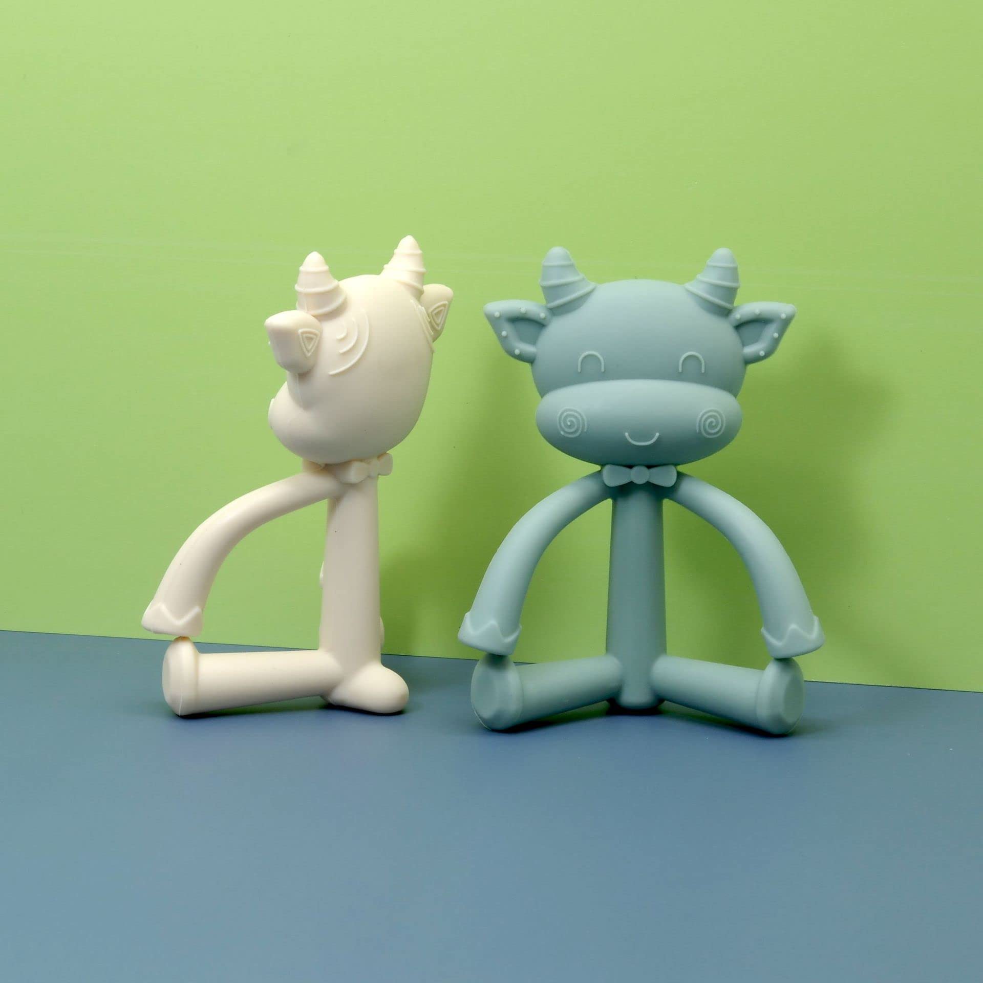 AGGFUCLS Teethings for Babies - Baby teether - Baby Teething Toys 6-12 Months, BPA-Free, Food Grade Silicone Teether for Baby, 3D Shape Teether, Easy to Grasp (Gray Green)