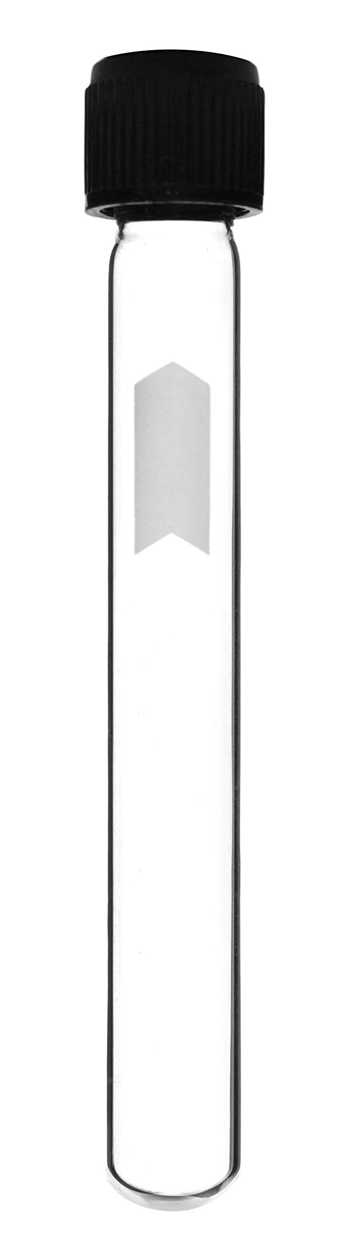 EISCO 24PK Test Tubes, 5ml - Bakelite Screw Cap with Rubber Liner - Borosilicate 3.3 Glass - 3.9" x 0.5"- Round Bottom - Blank Writable Area - Leak Proof