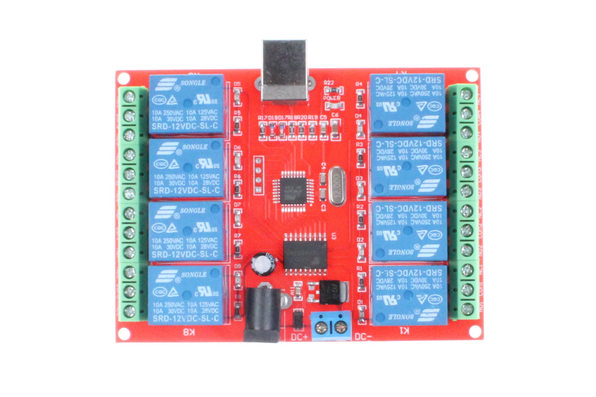NOYITO 8-Channel 12V Computer USB Control Switch Relay Module Drive-Free Relay Module Plug and Play Suitable for PC Smart Controller