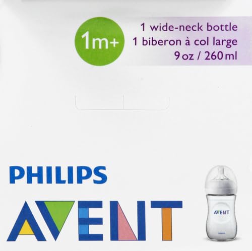 Philips AVENT Natural Baby Bottle, Clear, 9oz, 2pk, SCF013/27