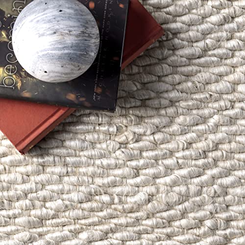 nuLOOM Hailey Hand Woven Jute Area Rug, 8' x 10', Off-white