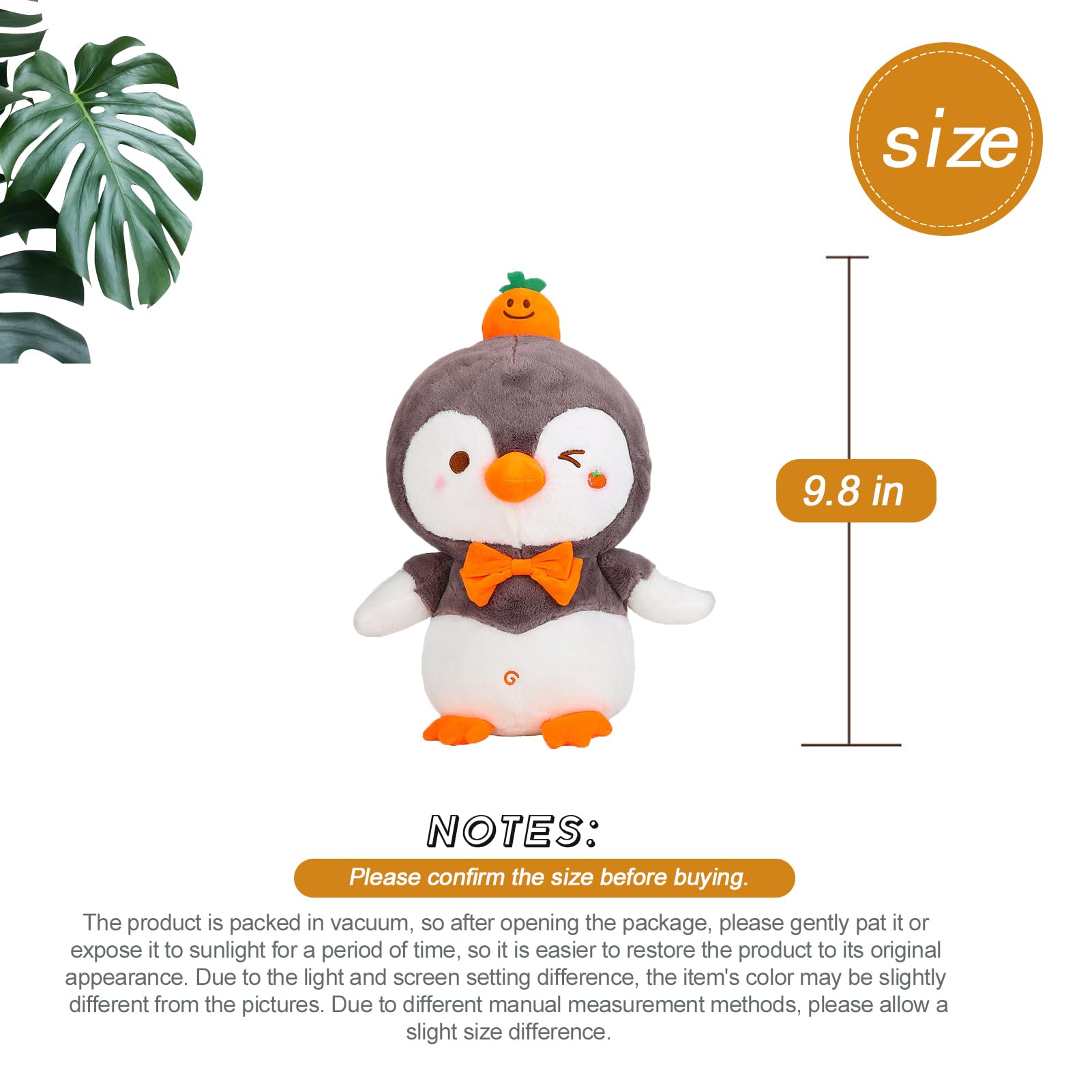 AUCOOMA Penguin Plush Stuffed Animal Toys,Cute Stuffed Penguin Plush Toy Hug Pillow 9.8"