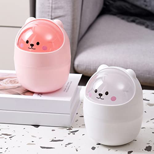 Cabilock Kawaii Things Kawaii Things Desktop Bin Plastic Home Lovely Bucket Can Garbage Shake Mini for Trash Office with Creative Lid Storage Container Cartoon Strawberry Kitchen Cute Bins