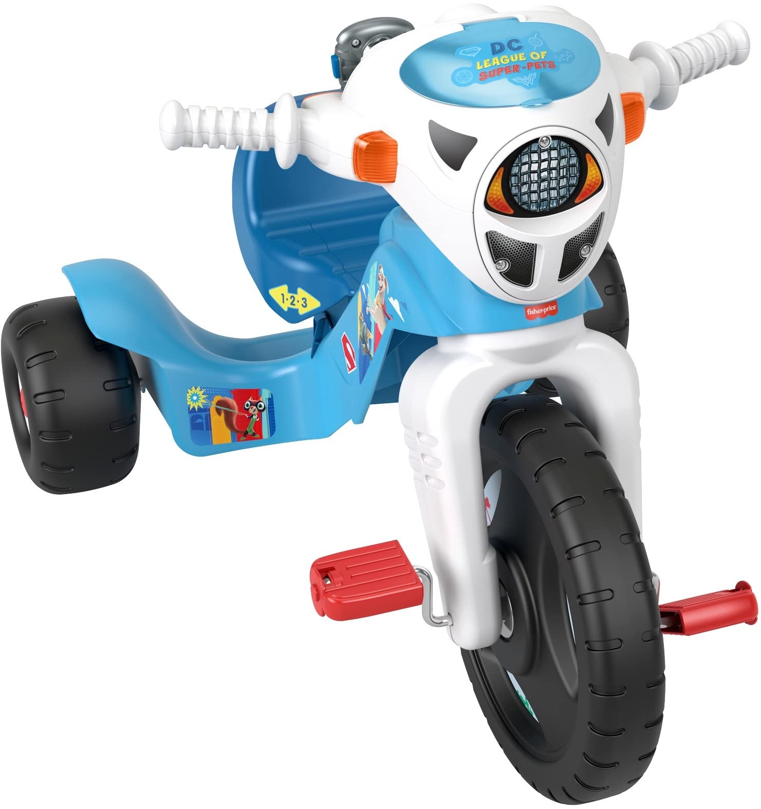 Fisher-Price DC League of Super-Pets Toddler Tricycle Lights & Sounds Trike Bike with Handlebar Grips and Movie Phrases for Preschool Kids