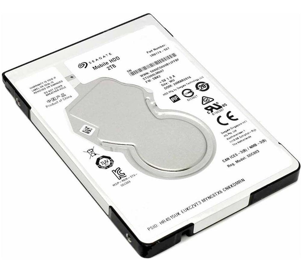 Seagate 2TB HDD SATA 5400rpm 6.4 cm 2.5 Inch 7 mm Height 128 Mb Cache BLK