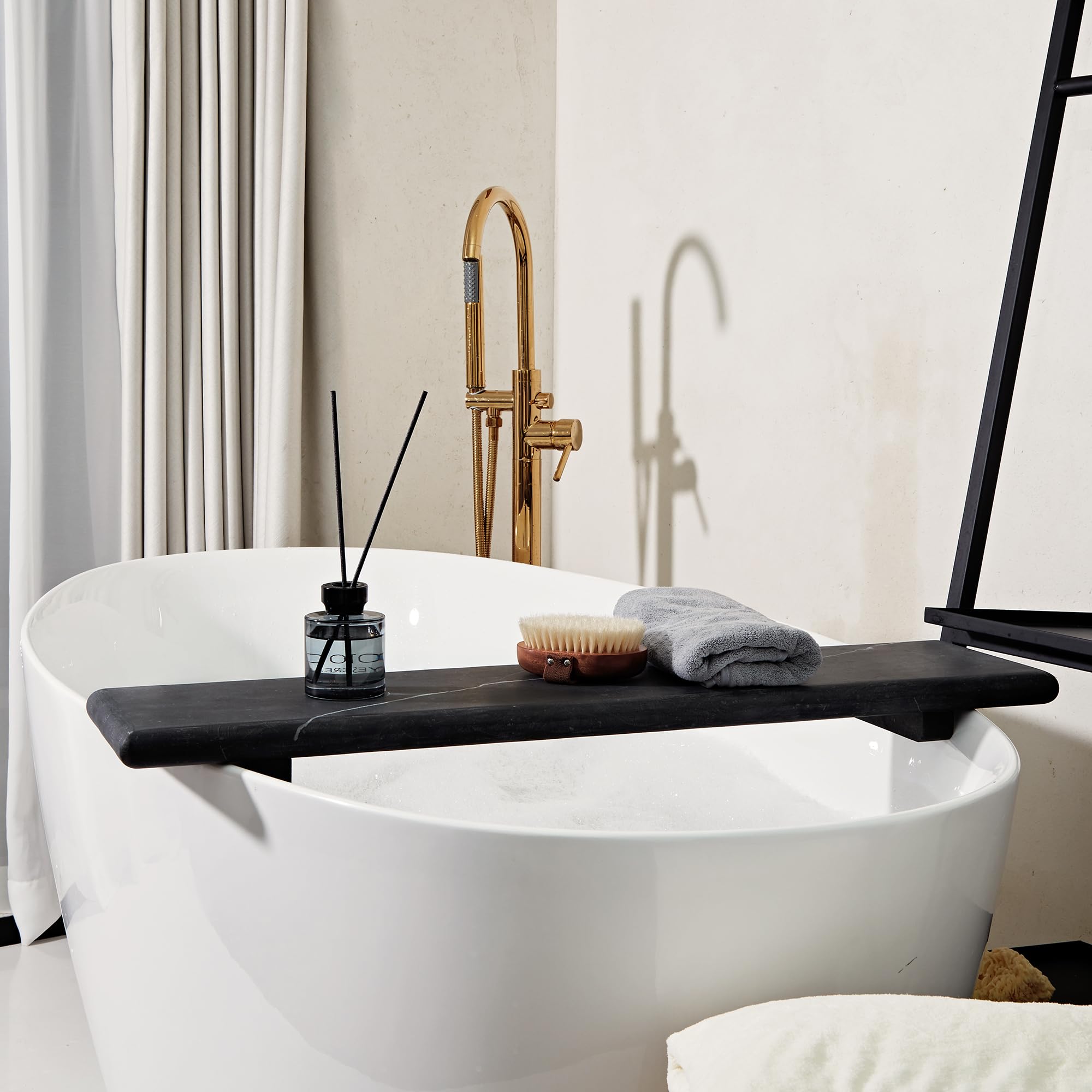 Bath Accessories,Elegant Black Marble Bath Essential,Black Marble Bath Accessories, Craftsmanship,Modern Bathroom Decor,Bathroom Accessories(Marble Bath Caddy)