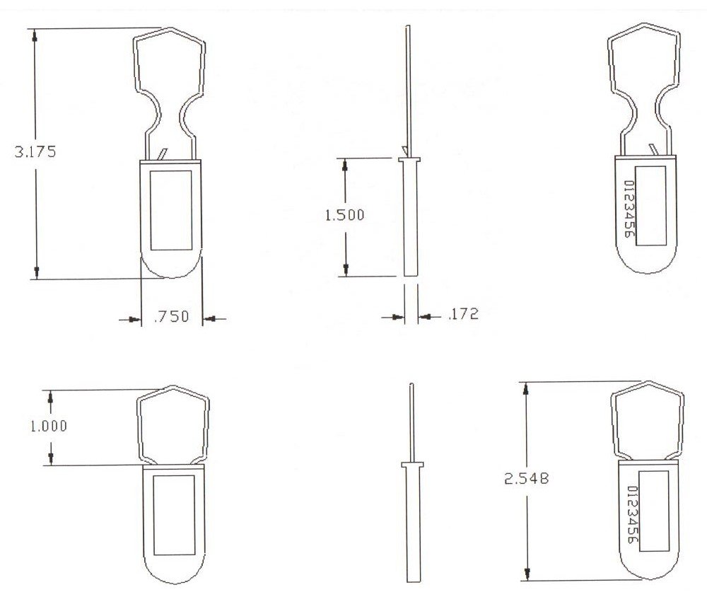 Electric Meter Security Seal Wire Padlock Grey Pack of 10