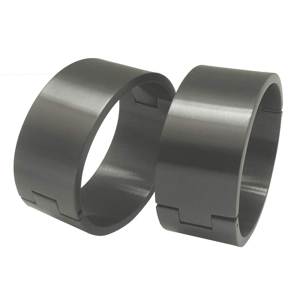 ACECHANNEL Stainless Steel Men Women Bracelets Fashion Bangles Wrist Anklest Bracelets Removeable O Ring Oval Shape Bangle (60mm x 50mm(Wrist Cuffs),H053BB Brush Black)
