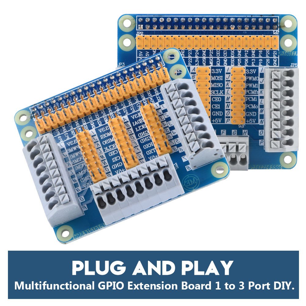 fosa Raspberry Pi 3 Pi 2 Pi Model B GPIO Expansion Extension Board One Row to Three Rows GPIO Multifunction Interface Module with Screws & Jumber for Raspberry Pi 2 3 B