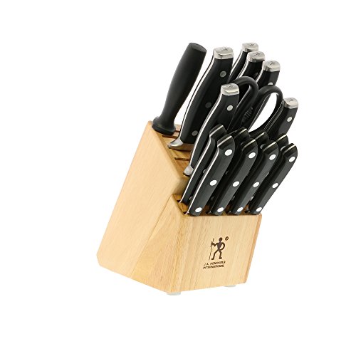 HENCKELS Forged Premio Knife Block Set, 17 Piece, Black