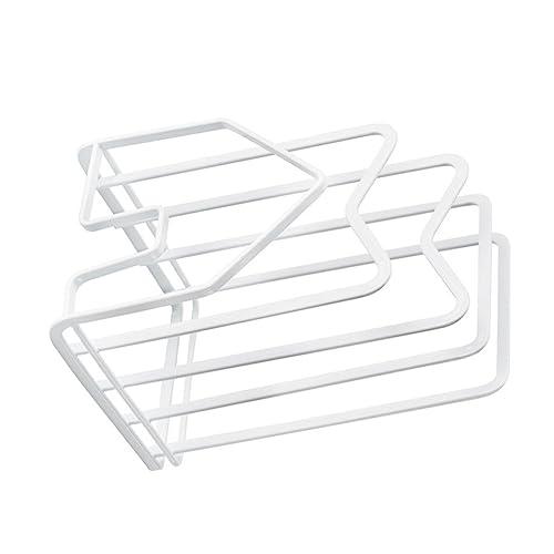 Chopping Board Organizer, Multifunctional Pot Pan Lid Stand Holder Iron Good Ventilation Kitchen Countertop Organizer, Chopping Board Storage Rack for Kitchen(Standard-White)