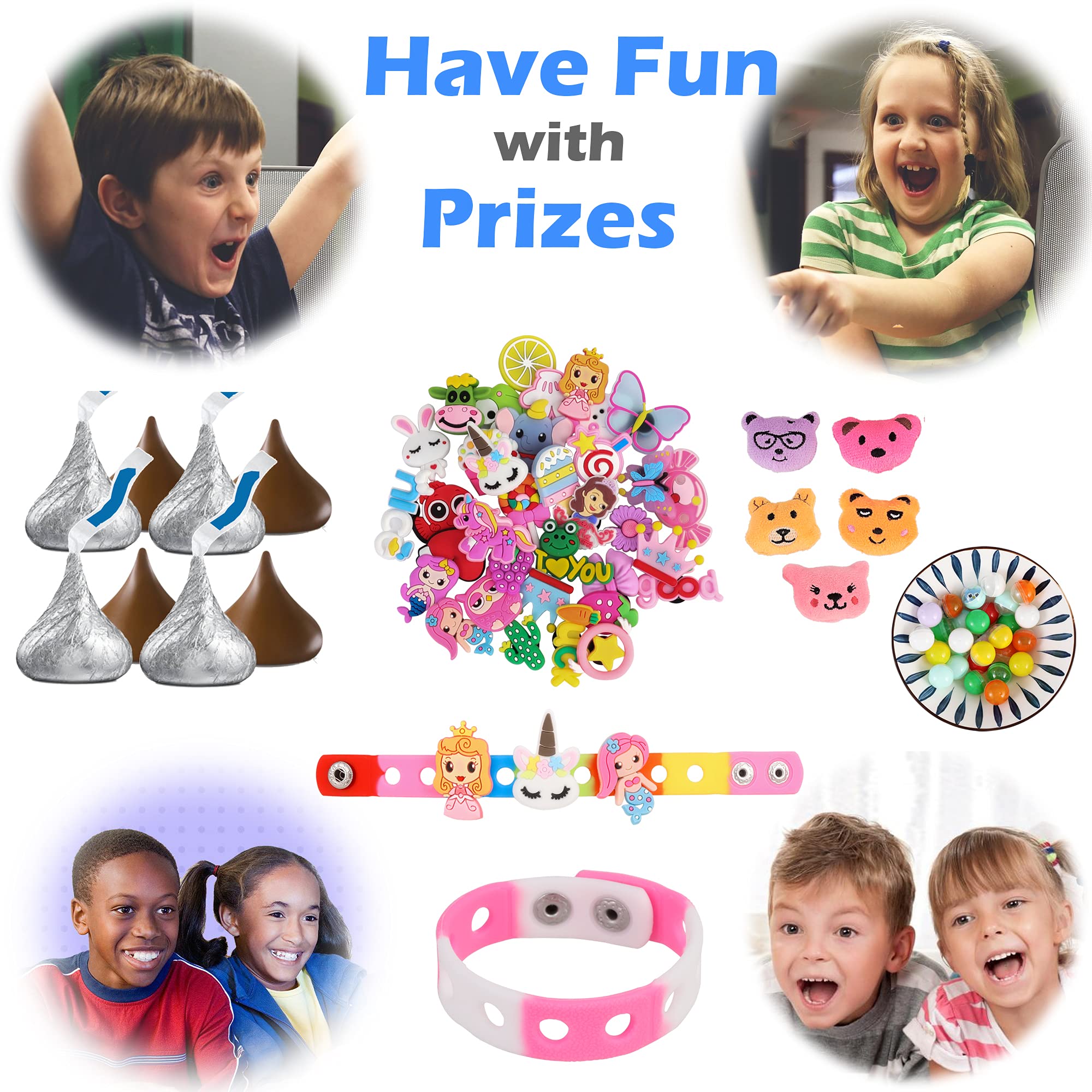 GcFoir Arcade Claw Machine Candy Crane Game Toy for Kids with Prizes Set - 50 Mini Toys Refill Prizes for Birthday (Pink)