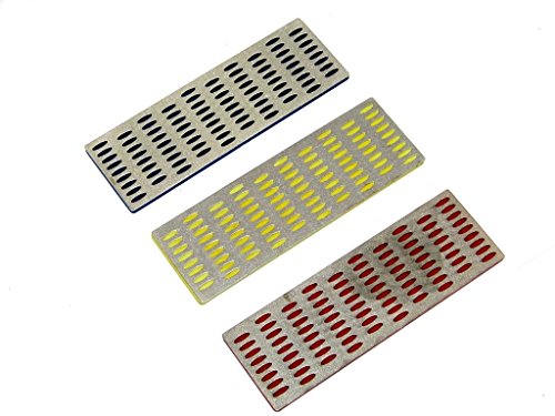 MTP 3 Pcs LARGE 2" x 6" Diamond Sharpening Stone Plate Block Kitchen Knife Sharpener