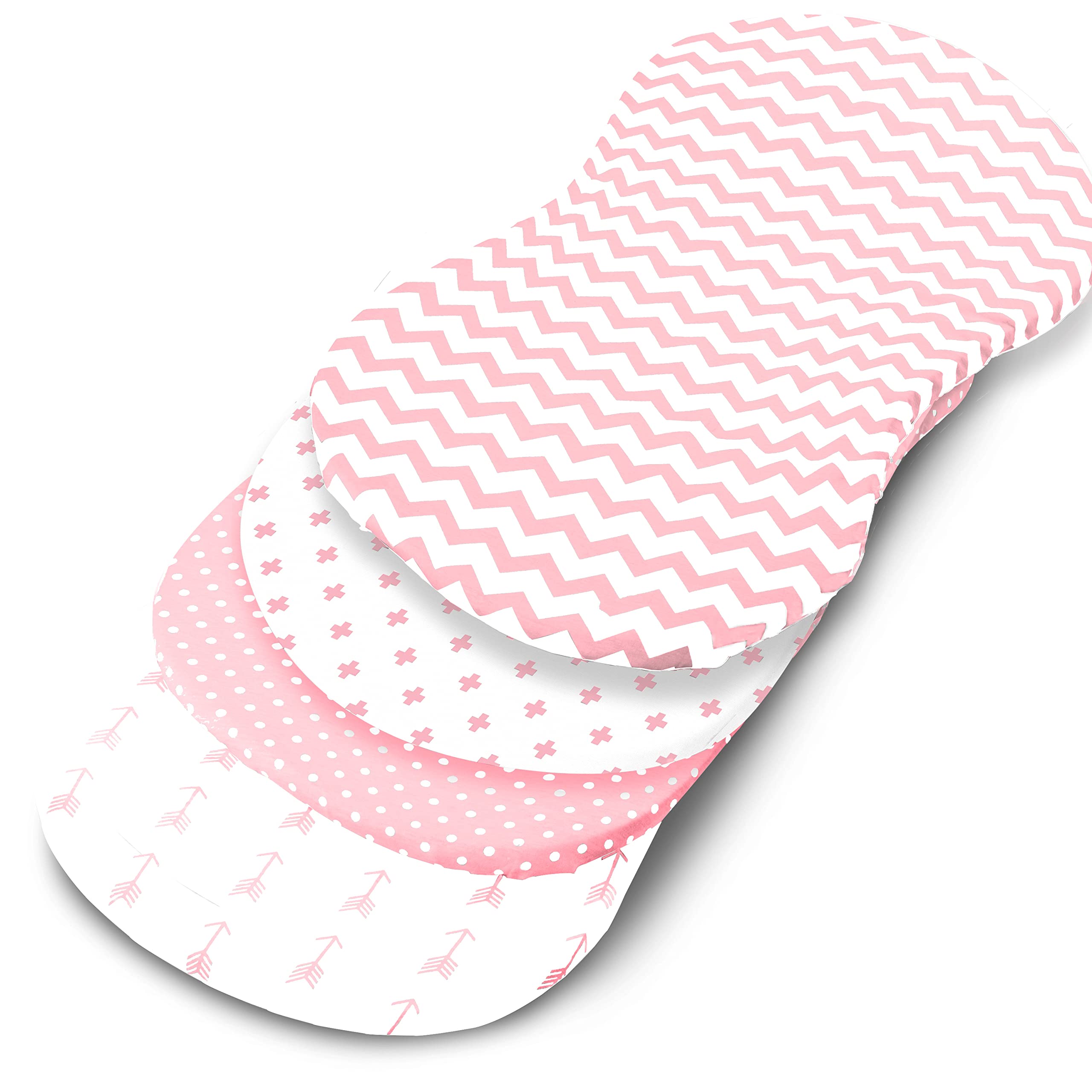 Pink dots Bassinet Sheets 4 Pack by baebae goods